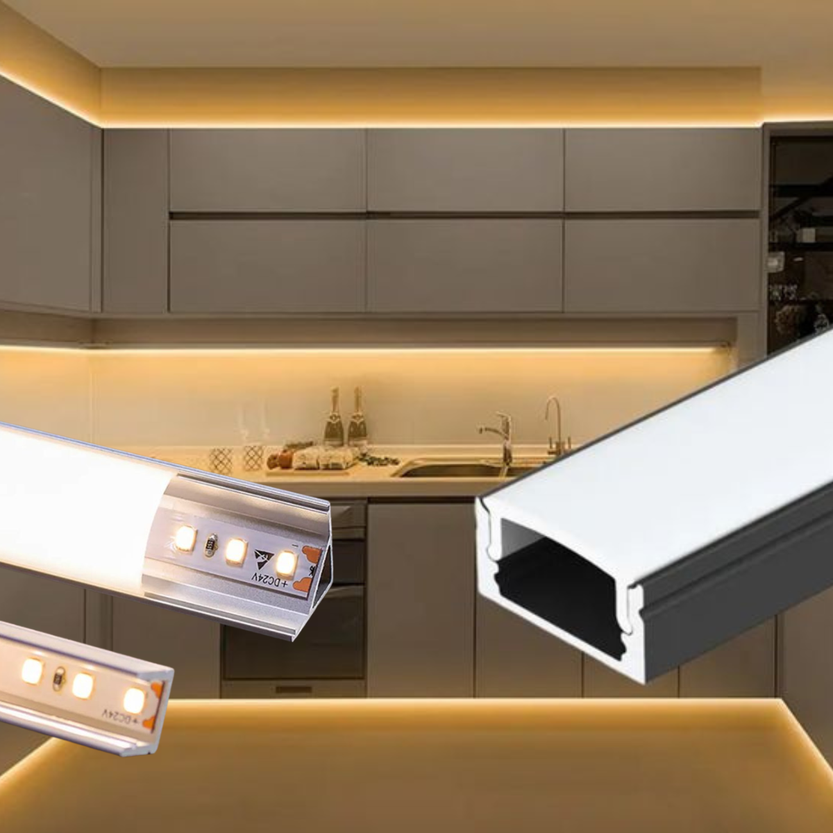 LED lentu profili virsapmetuma