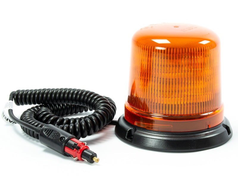 AXIXTECH 12-24V LED Beacon, Ø142 x 128mm, amber, magnetic mount, effic